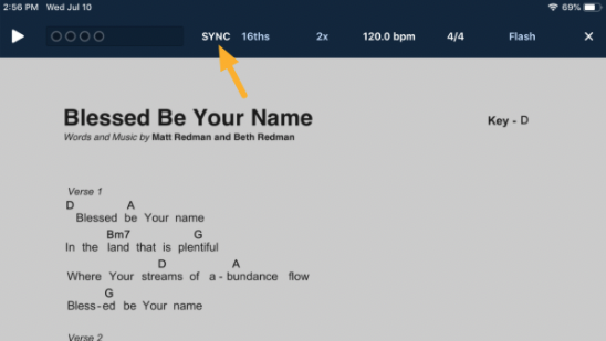 Sync the metronome – Music Stand